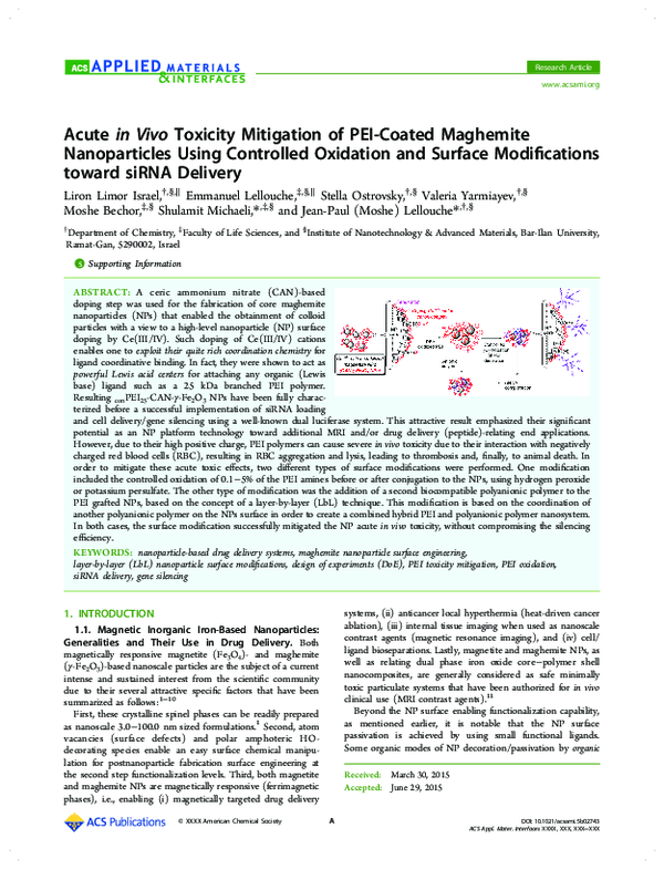 (PDF) Acute in Vivo Toxicity Mitigation of PEI-Coated Maghemite Nanoparticles Using Controlled ...