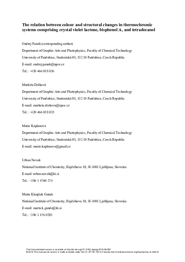 (PDF) The relation between colour and structural changes in thermochromic systems comprising ...