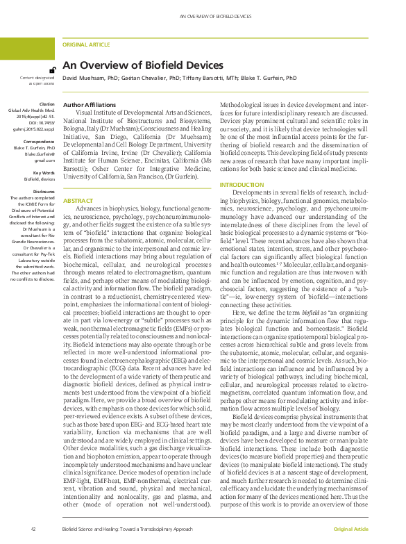 (PDF) An Overview of Biofield Devices