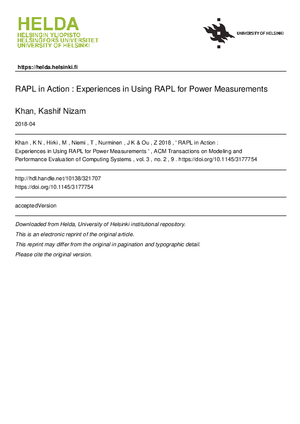 (PDF) RAPL in Action