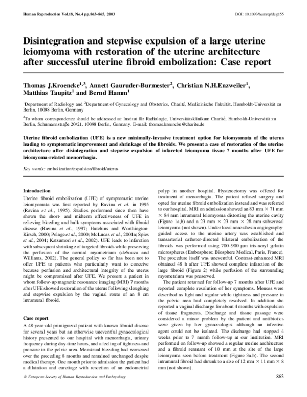 (PDF) Disintegration and stepwise expulsion of a large uterine ...