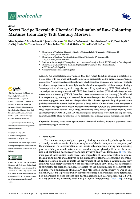 (PDF) Secret Recipe Revealed: Chemical Evaluation of Raw Colouring ...