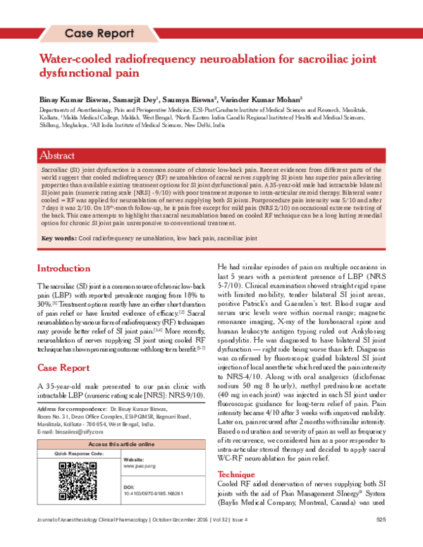 (PDF) Water-cooled radiofrequency neuroablation for sacroiliac joint ...