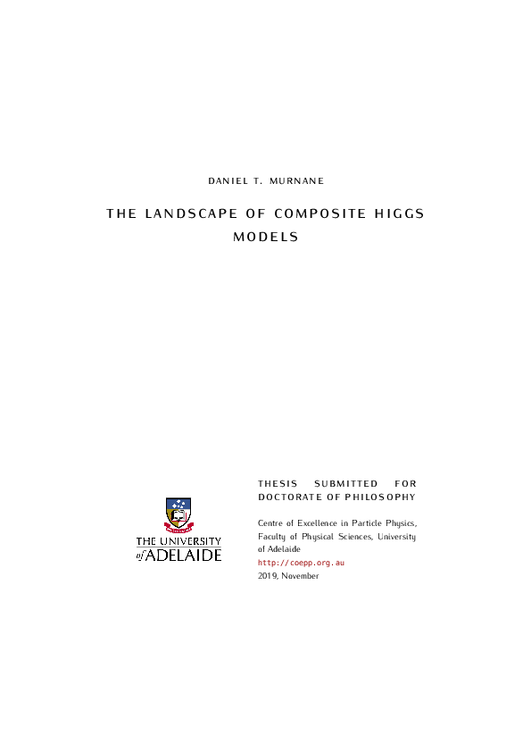 (PDF) The Landscape of Composite Higgs Models | Daniel Murnane - Academia.edu