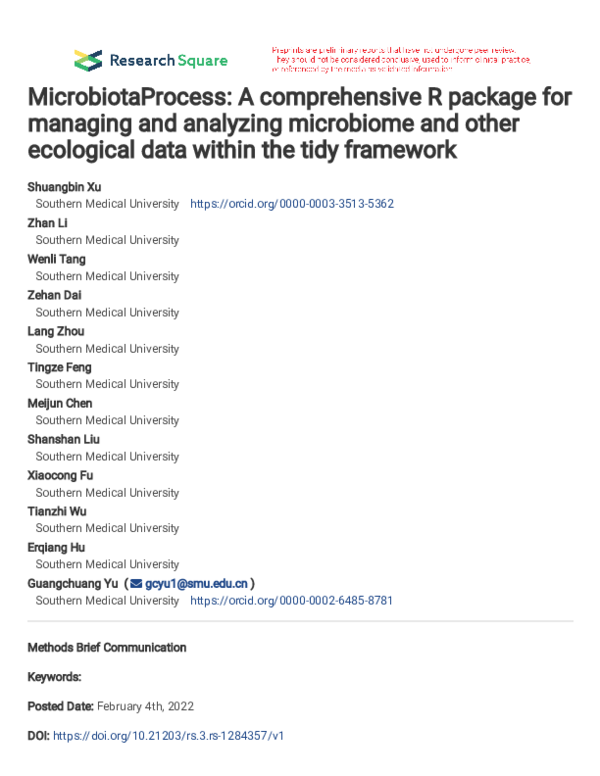 Pdf Microbiotaprocess A Comprehensive R Package For Managing And Analyzing Microbiome And