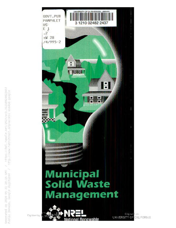 (PDF) Municipal Solid Waste Management