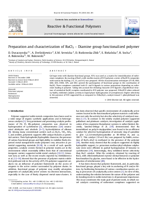 (PDF) Preparation and characterization of RuCl3 – Diamine group ...
