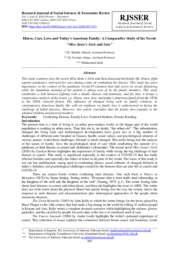 (PDF) Illness , Care , Love and Today ’ s American Family : A ...