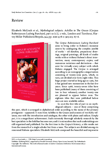 (PDF) Elizabeth McGrath et al., Corpus Rubenianum Ludwig Burchard, part ...