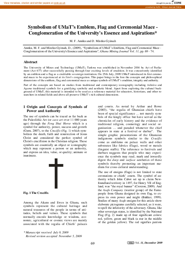 (PDF) Symbolism of umat’s emblem, flag and ceremonial mace ...