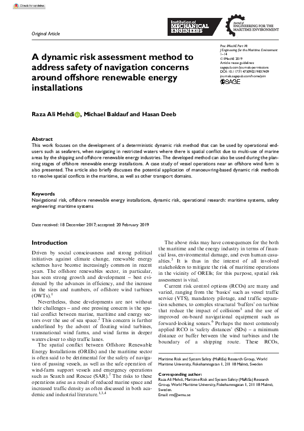 (PDF) A dynamic risk assessment method to address safety of navigation ...