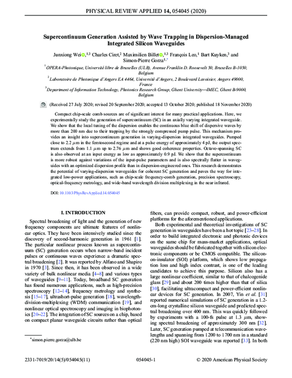 Pdf Supercontinuum Generation Assisted By Wave Trapping In Dispersion Managed Integrated