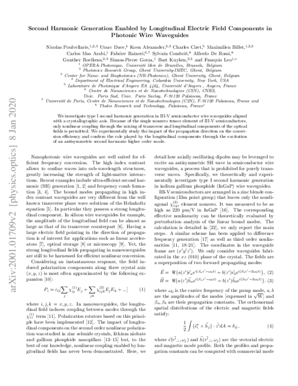 (PDF) Second-harmonic generation enabled by longitudinal electric-field components in photonic ...