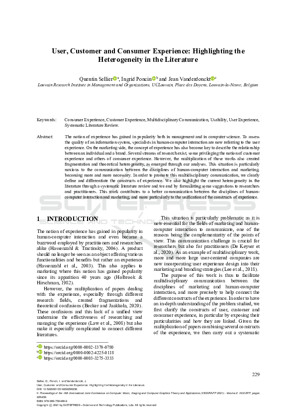 (PDF) User, Customer and Consumer Experience: Highlighting the ...