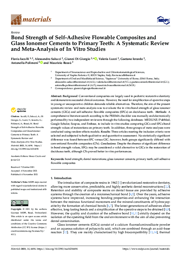 (PDF) Bond Strength of Self-Adhesive Flowable Composites and Glass ...