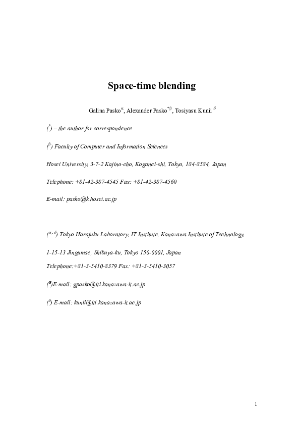 (PDF) Space–time blending