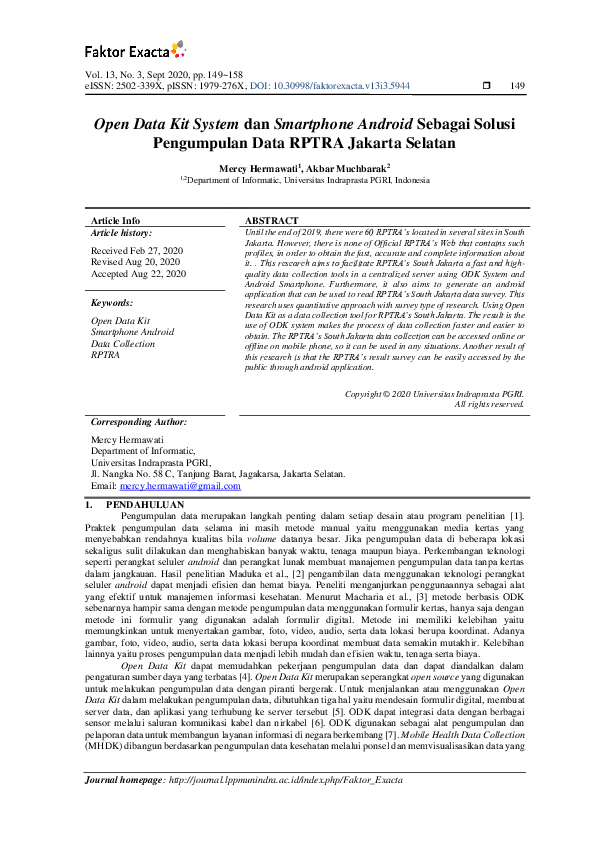 (PDF) Open Data Kit System Dan Smartphone Android Sebagai Solusi ...