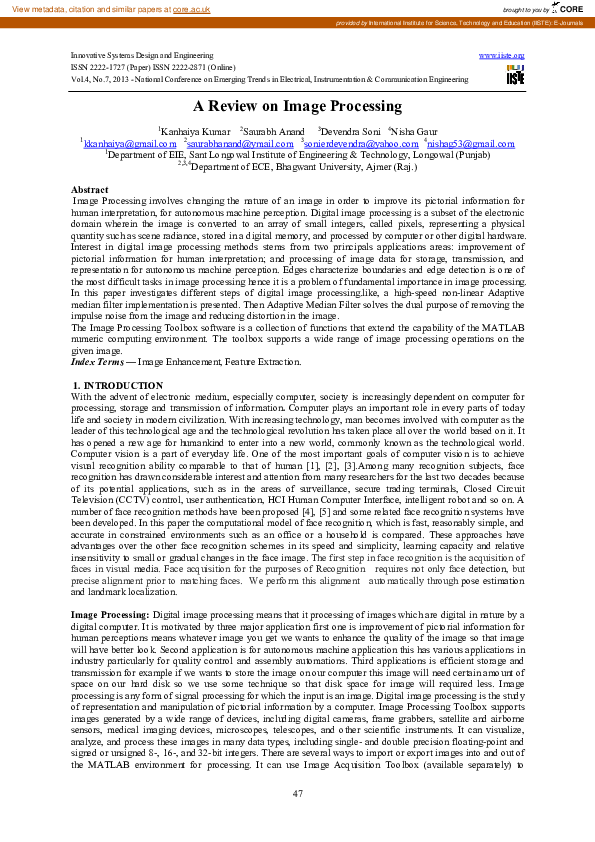 (PDF) A Review on Image Processing