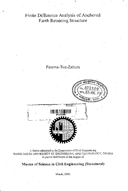 (PDF) Finite difference analysis of anchored earth retaining structure | Fatema Zahura ...