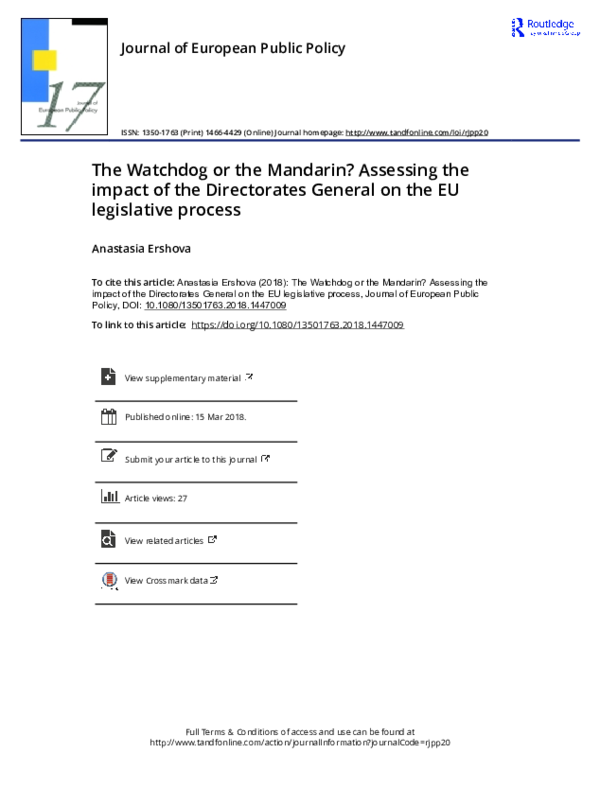 (PDF) The Watchdog or the Mandarin? Assessing the impact of the ...