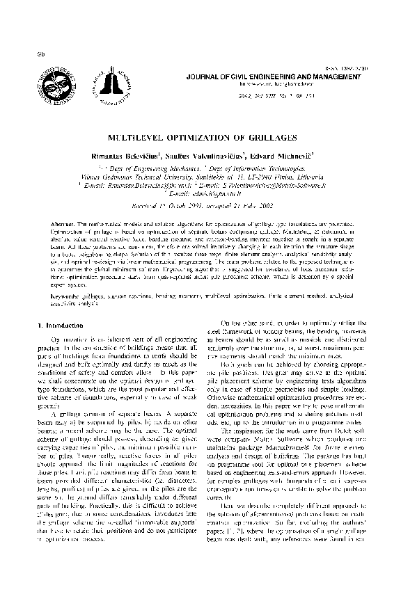 (PDF) Multilevel Optimization of Grillages