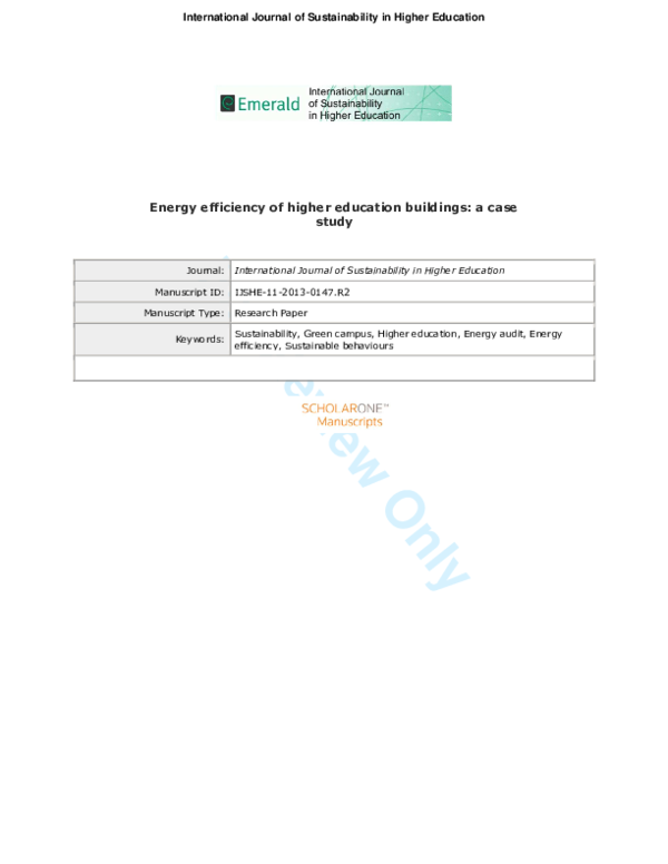 (PDF) Energy efficiency of higher education buildings: a case study