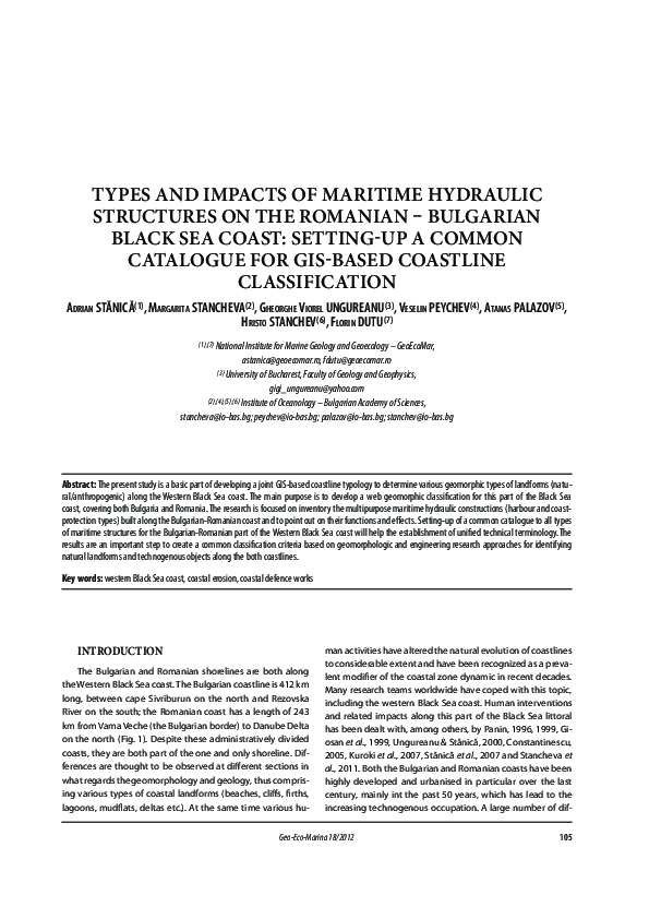 (PDF) Types and impacts of maritime hydraulic structures on the Romanian – Bulgarian Black Sea ...
