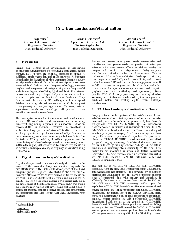(PDF) 3D Urban Landscape Visualization | Modris Dobelis - Academia.edu