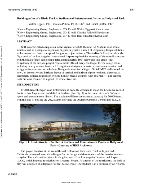 (PDF) Building a One of a Kind: The LA Stadium and Entertainment ...