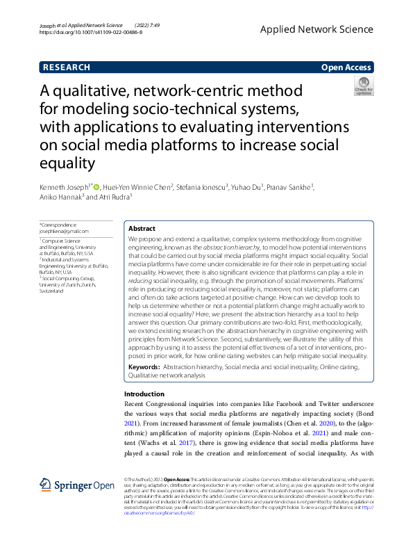 (PDF) A qualitative, network-centric method for modeling socio-technical systems, with ...