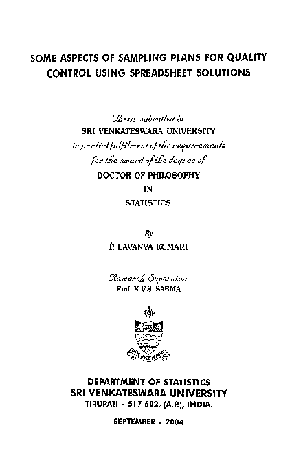 (PDF) Some aspects of sampling plans for quality control using spreadsheet solutions | Dr. P ...