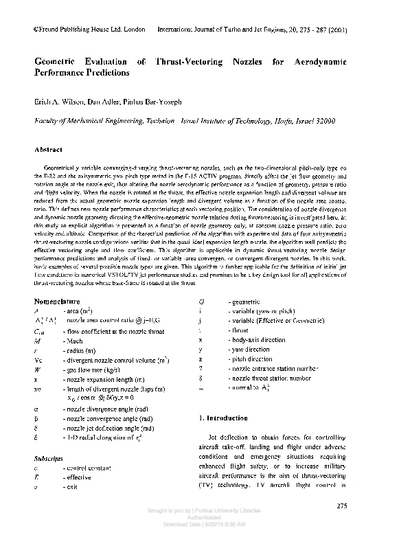 (PDF) Geometric Evaluation of Thrust-Vectoring Nozzles for Aerodynamic Performance Predictions