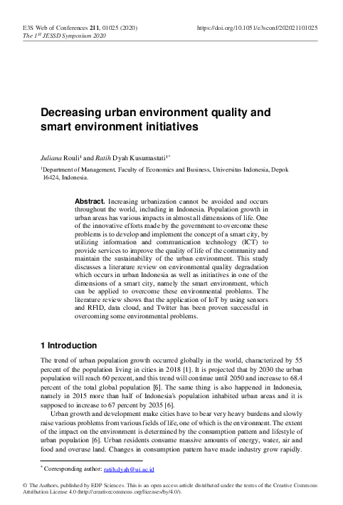 (PDF) Decreasing urban environment quality and smart environment ...