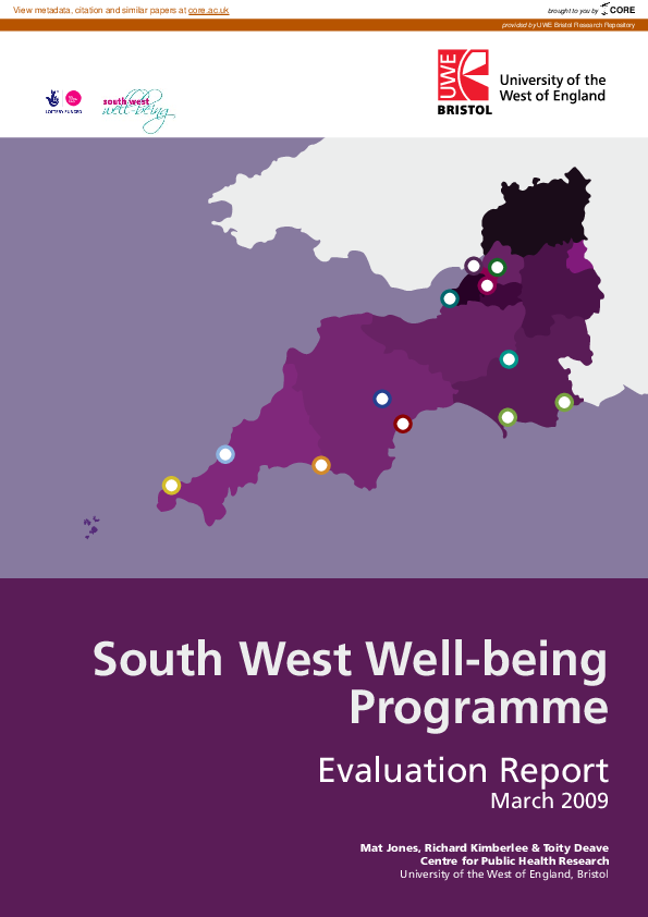 (PDF) South West Well-being programme: Evaluation report