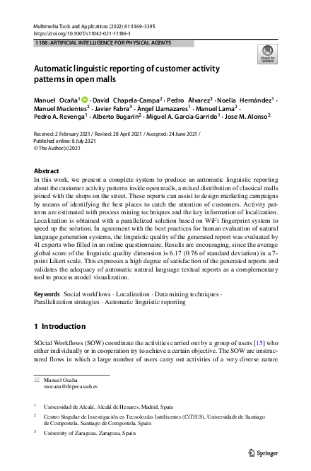 (PDF) Automatic linguistic reporting of customer activity patterns in open malls