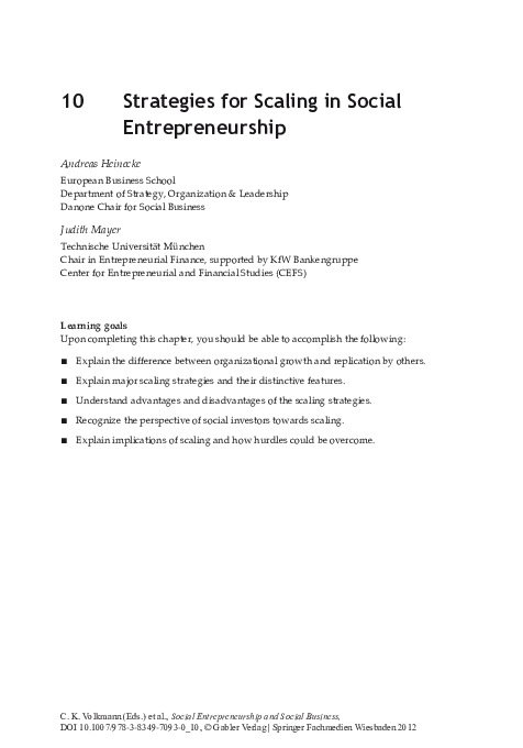 (PDF) Strategies for Scaling in Social Entrepreneurship