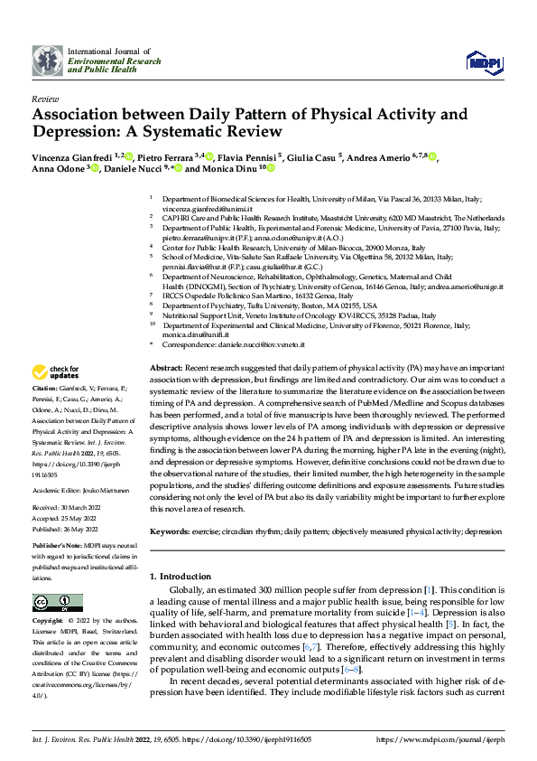 (PDF) Association between Daily Pattern of Physical Activity and ...