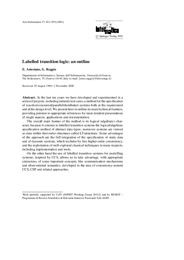 (PDF) Labelled transition logic: an outline