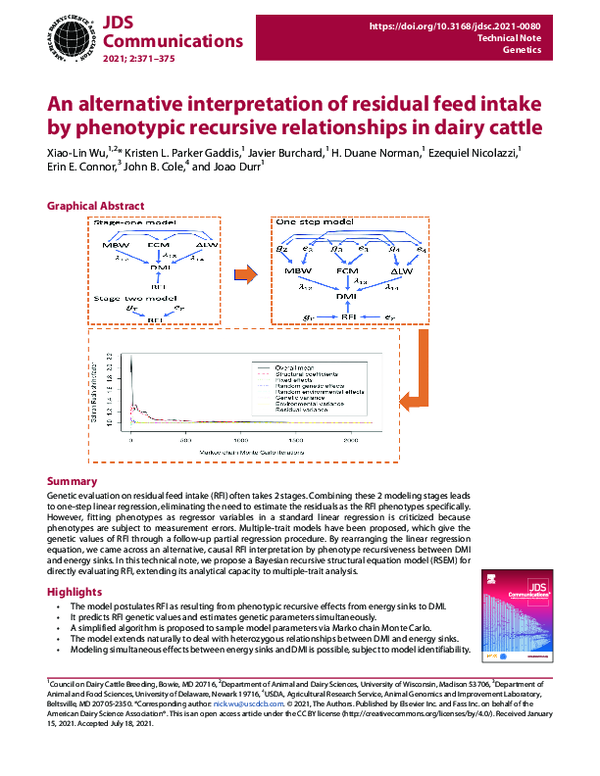 (PDF) An alternative interpretation of residual feed intake by ...