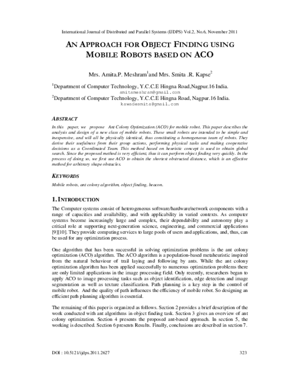 (PDF) ACO-Based Mobile Robots for Efficient Object Finding