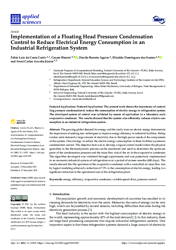 (PDF) Implementation of a Floating Head Pressure Condensation Control ...