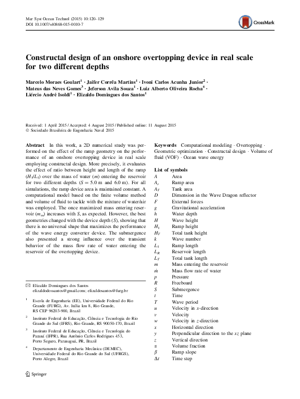 (PDF) Constructal design of an onshore overtopping device in real scale for two different depths