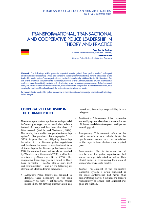 (PDF) Transformational, Transactional and Cooperative Police Leadership ...