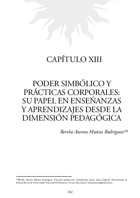 (PDF) Poder simbólico y prácticas corporales: su papel en enseñanzas y ...