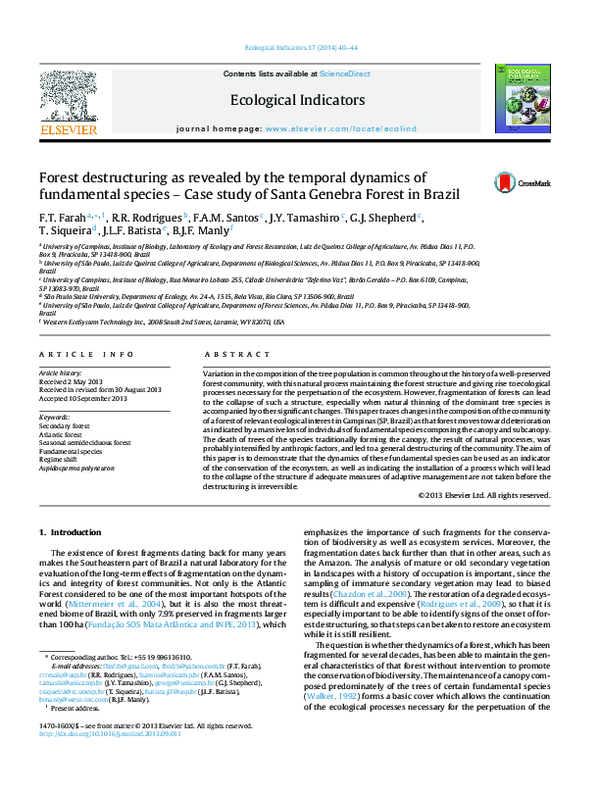 (PDF) Forest destructuring as revealed by the temporal dynamics of fundamental species – Case ...