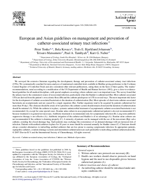 (PDF) European and Asian guidelines on management and prevention of ...