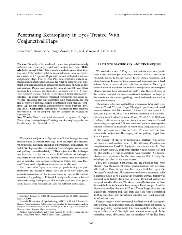 (PDF) Penetrating Keratoplasty in Eyes Treated With Conjunctival Flaps