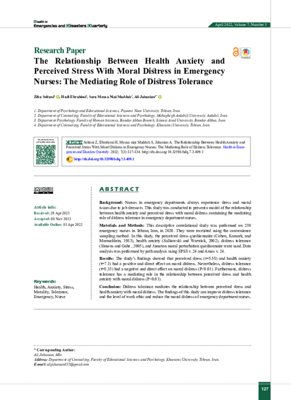 (PDF) Research Paper The Relationship Between Health Anxiety and ...