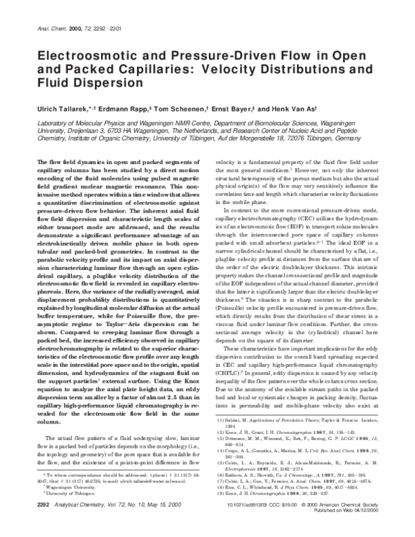 (PDF) Electroosmotic and Pressure-Driven Flow in Open and Packed ...