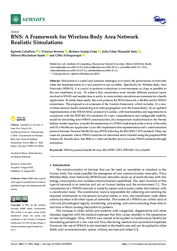 (PDF) BNS: A Framework for Wireless Body Area Network Realistic Simulations